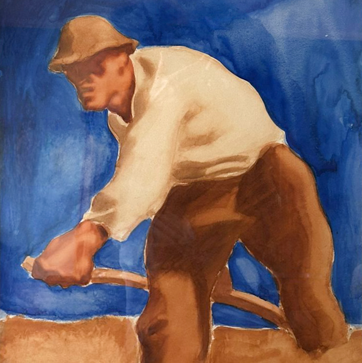 Previously unpublished: „Bergmäher“ (Mountain reaper), around 1916 - Albin Egger-Lienz